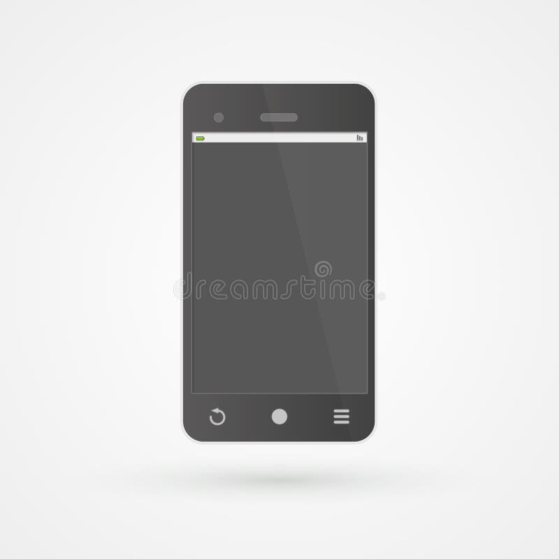 Device Icon: Black Smart Phone. Grey Empty Screen. Vector Illustration ...