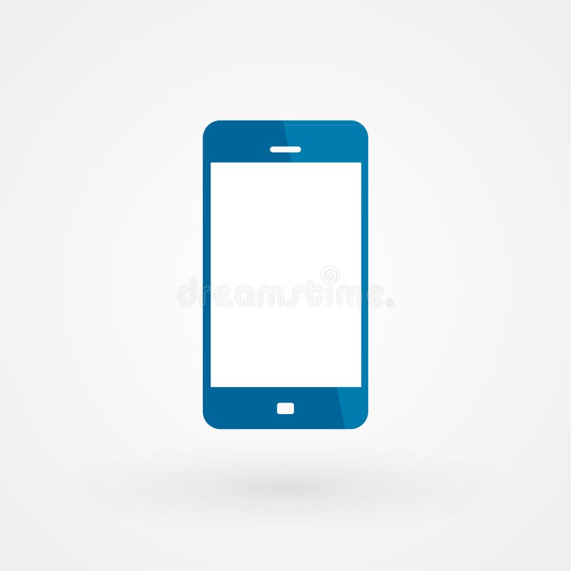 Device Icon: Blue Smart Phone. Empty Screen. Vector Illustration, Flat ...