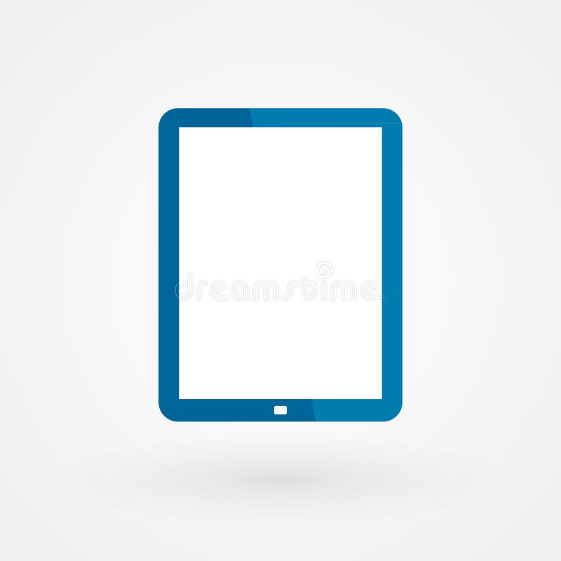Device Icon: Blue Tablet. Empty Screen. Vector Illustration, Flat ...