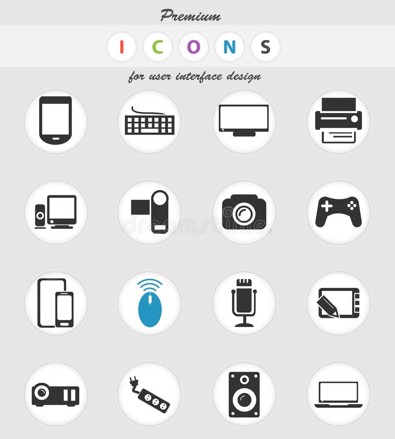 Device icon set stock vector. Illustration of smartphone - 122793673
