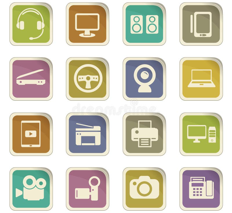 Device icon set stock illustration. Illustration of printer - 89220489