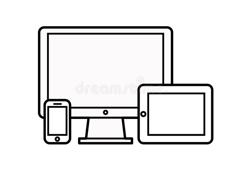 Device Icons: Smart Phone, Tablet, Laptop and Desktop Computer. Stock ...