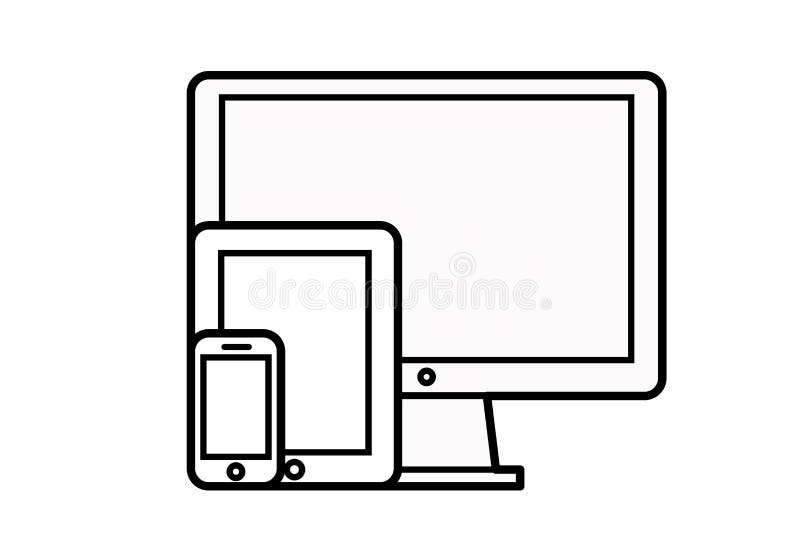 Device Icons: Smart Phone, Tablet, Laptop and Desktop Computer. Stock ...
