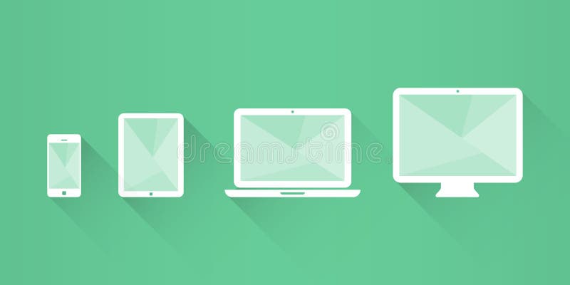 Device Icons: Smart Phone, Tablet, Laptop and Desktop Computer. Vector ...