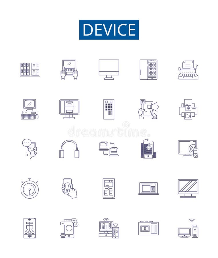 Device Line Icons Signs Set. Design Collection of Device, Gadget, Tool ... Device Line Icons Signs Set. Design Collection of Device, Gadget, Tool ...