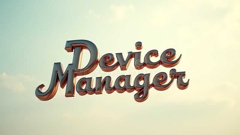 Device Manager Typographic Representation in a Clear Sky Setting Stock ...