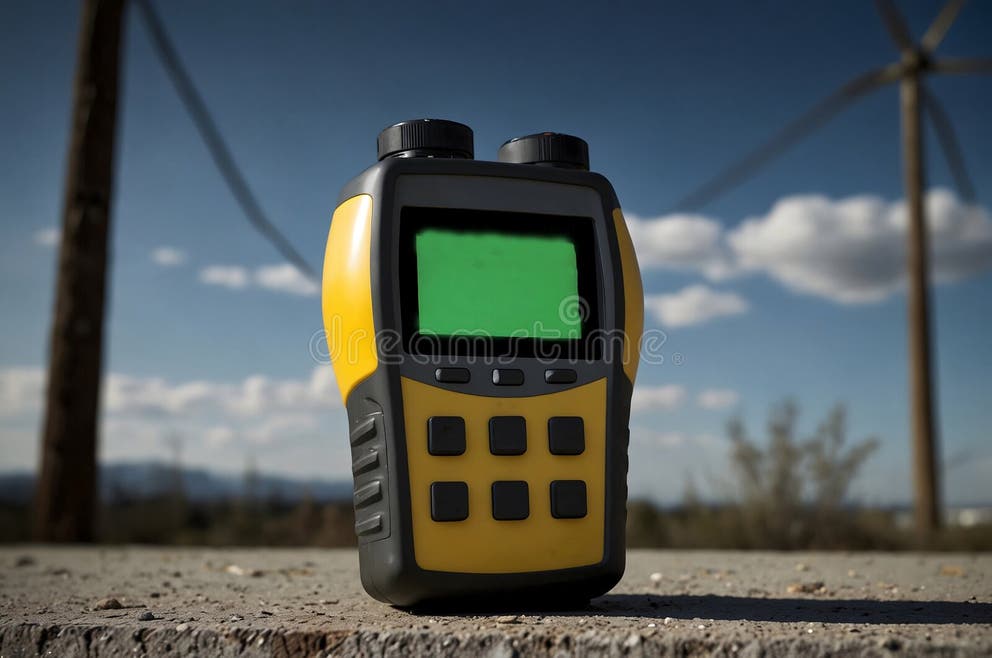 A Device for Measuring Radioactivity. Using the Device Outdoors Stock ...