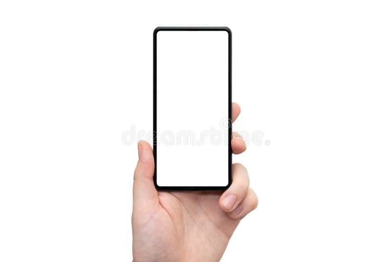 Device Mockup, Mobile in Hands, Blank Screen Stock Photo - Image of ...