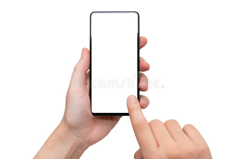 Device Mockup, Mobile in Hands, Blank Screen Stock Image - Image of ...