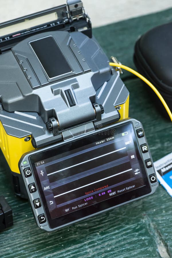 Device for Mounting Optical Cable. Optical Internet Technology Concept ...