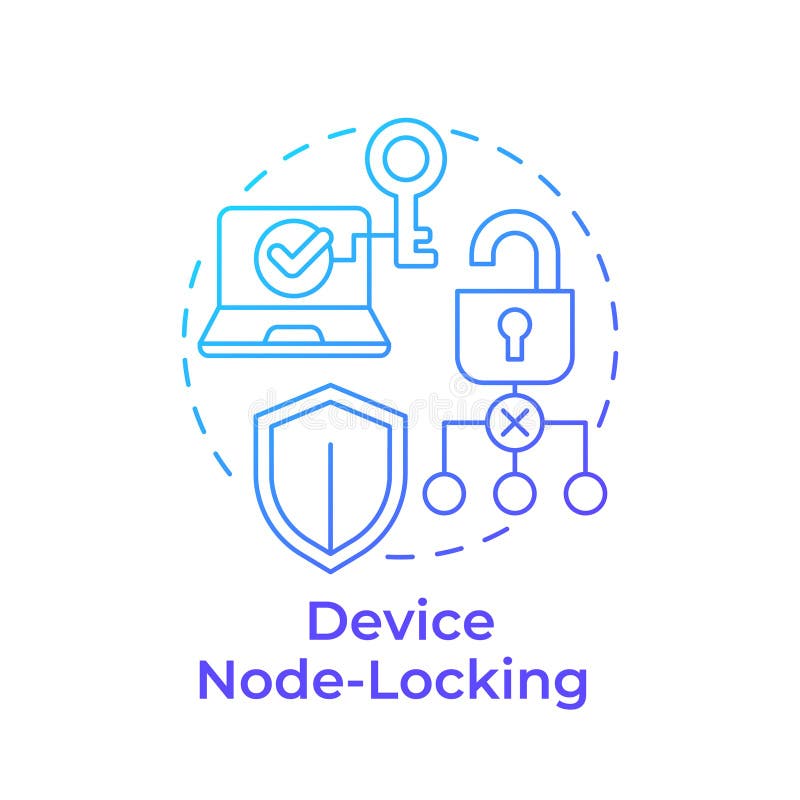 Device Node-locking Blue Gradient Concept Icon Stock Vector ... Device Node-locking Blue Gradient Concept Icon Stock Vector ...