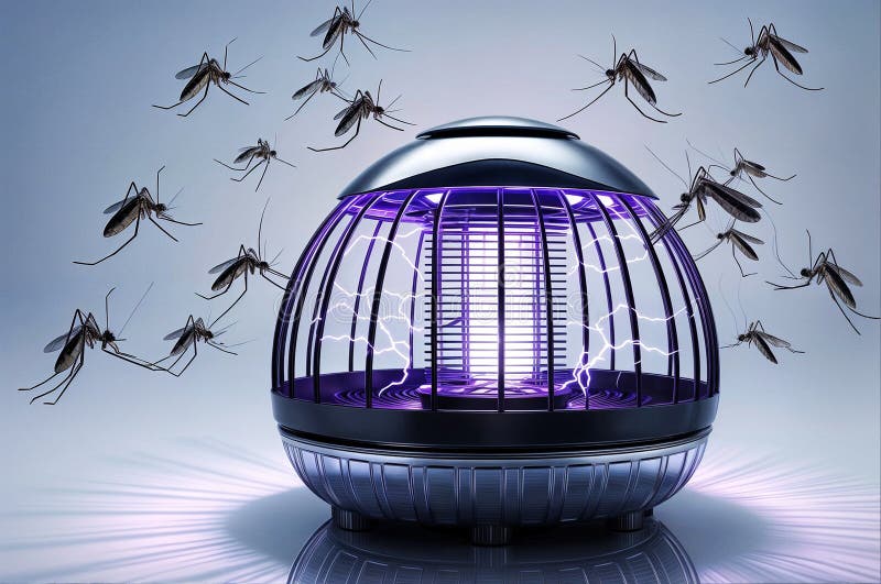A Device Repel Killer Mosquitoes with a Blue Light Stock Illustration ...