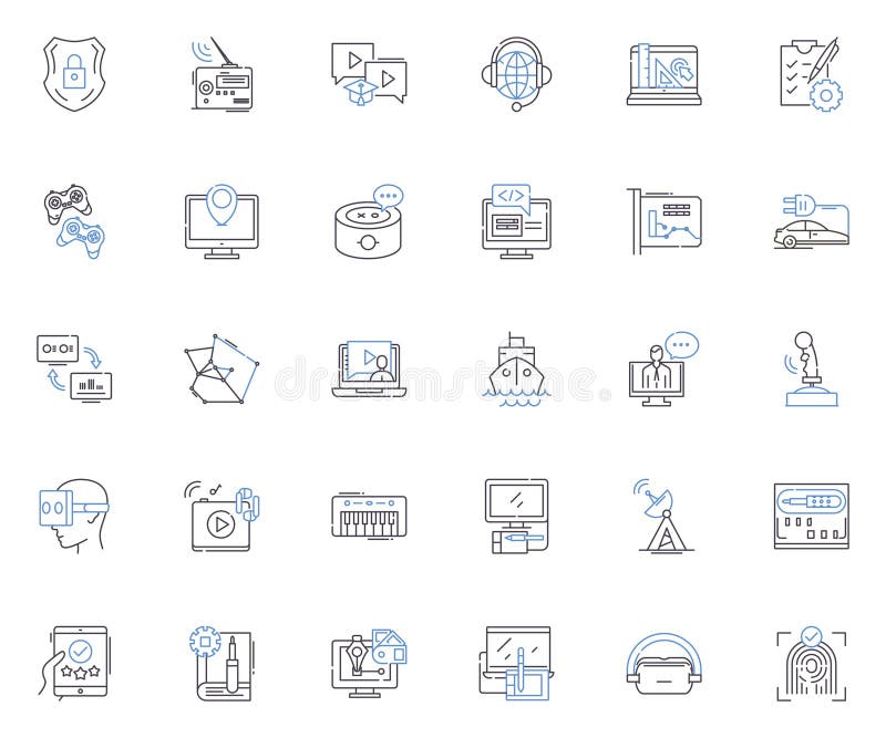 Device Retailer Line Icons Collection. Gadgets, Electronics, Devices ...