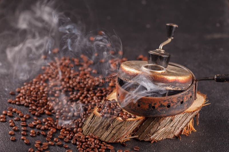 The Device for Roasting Coffee Beans, an Old Hand Grinder. Stock Image ... The Device for Roasting Coffee Beans, an Old Hand Grinder. Stock Image ...