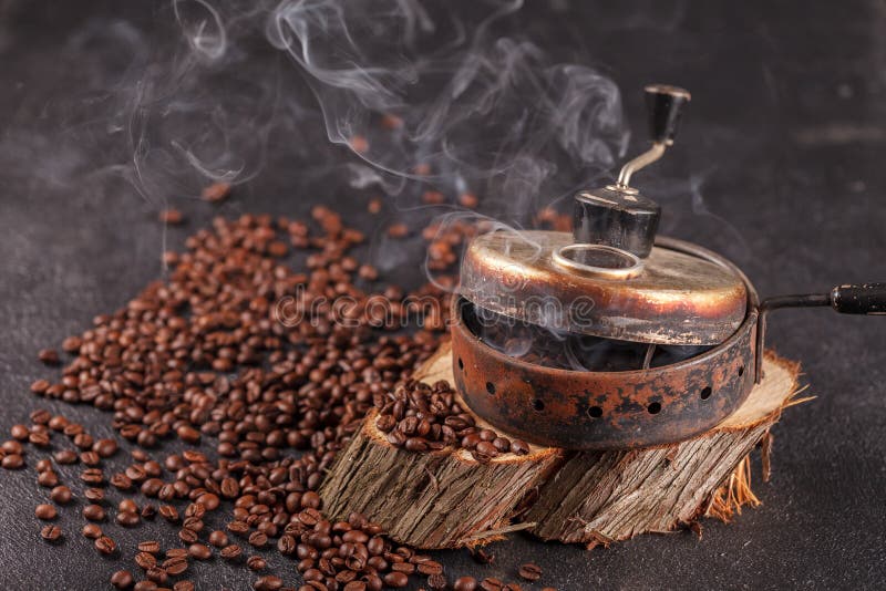 The Device for Roasting Coffee Beans, an Old Hand Grinder. Stock Image ... The Device for Roasting Coffee Beans, an Old Hand Grinder. Stock Image ...