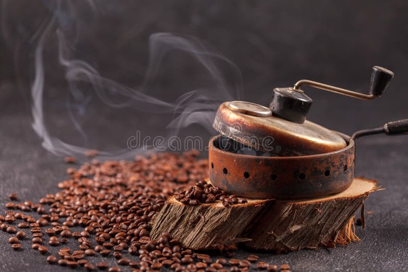 The Device for Roasting Coffee Beans, an Old Hand Grinder. Stock Image ... The Device for Roasting Coffee Beans, an Old Hand Grinder. Stock Image ...