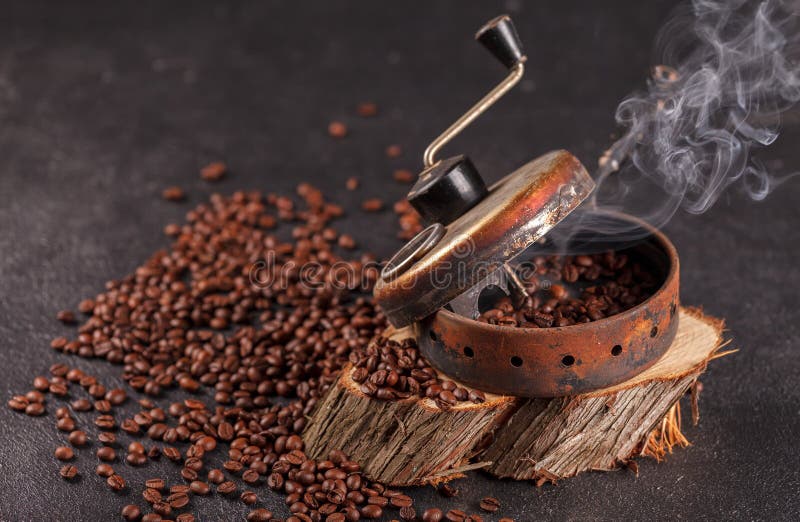 The Device for Roasting Coffee Beans, an Old Hand Grinder. Stock Image ... The Device for Roasting Coffee Beans, an Old Hand Grinder. Stock Image ...