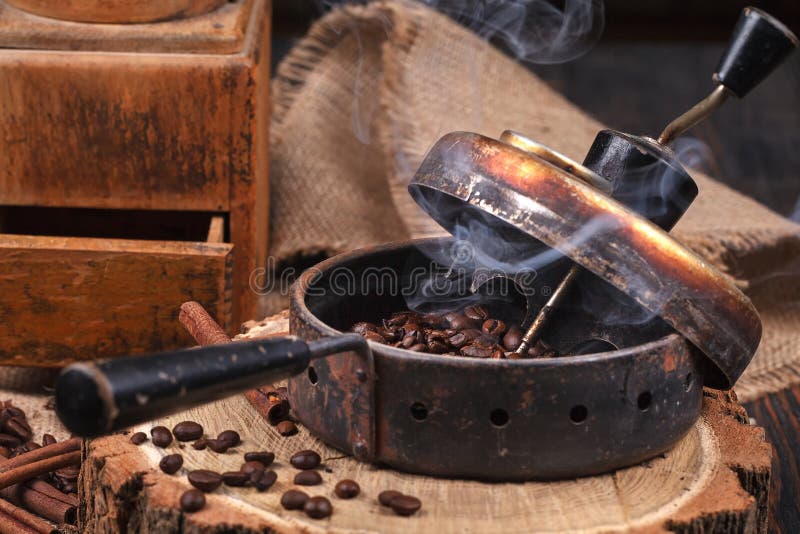 The Device for Roasting Coffee Beans, an Old Hand Grinder. Stock Image ... The Device for Roasting Coffee Beans, an Old Hand Grinder. Stock Image ...