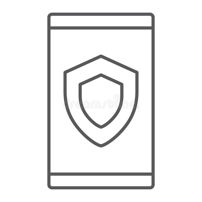 Device Security Thin Line Icon, Data and Protection, Safety Sign ...