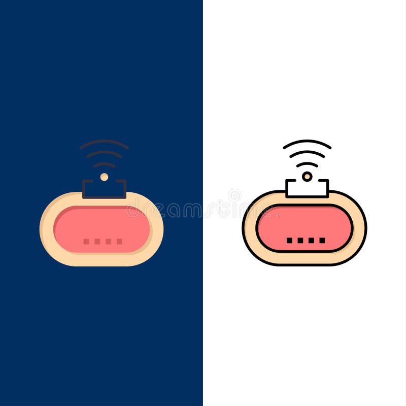 Device, Security, Wifi, Signal Icons. Flat and Line Filled Icon Set ...