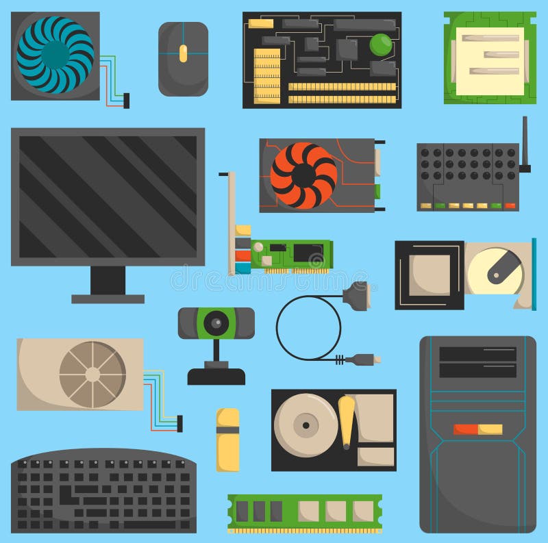 Computer Symbols Vector Set. Stock Vector - Illustration of notebook ...