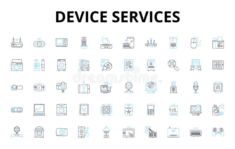 Device Services Linear Icons Set. Repairs, Maintenance, Upgrades ...