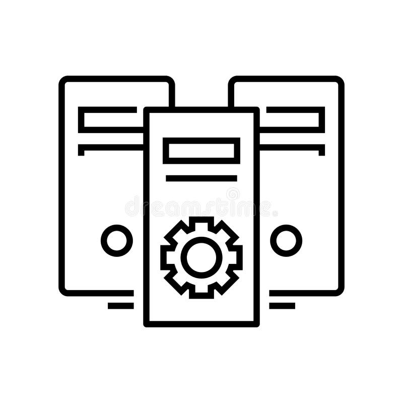 Device Settings Line Icon, Concept Sign, Outline Vector Illustration ...