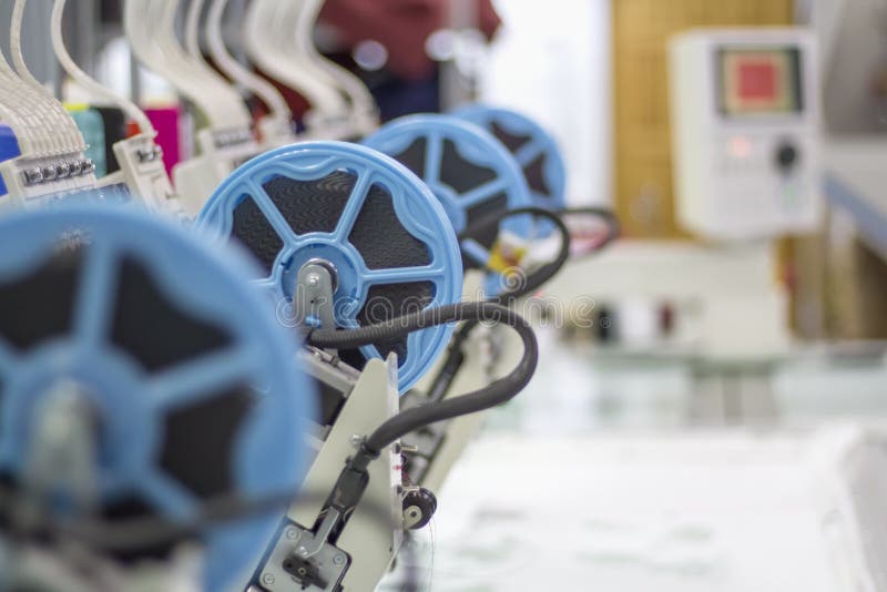 Device for Sewing Sequins on a Production Embroidery Machine Stock ...