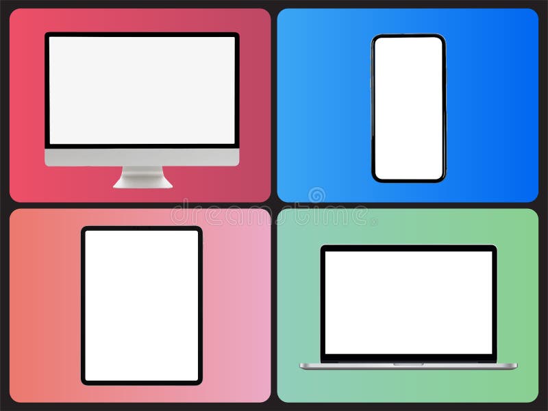 Device Simple Trendy Set on Gradient Background Stock Vector ...