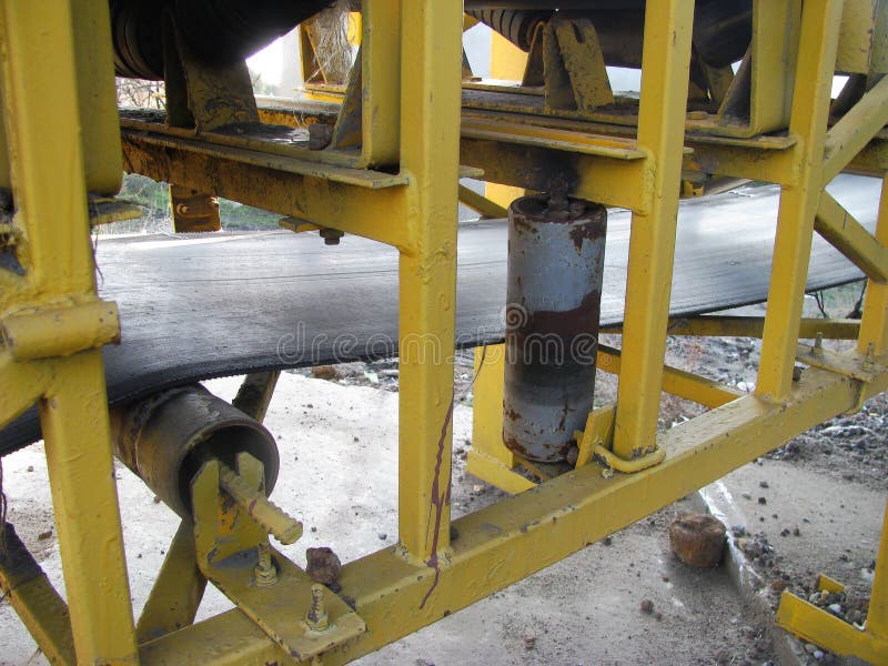 Design of Supporting and Guiding Rollers of a Belt Conveyor Stock Image ...