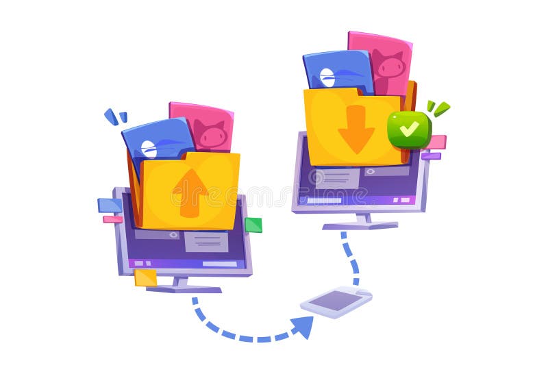 Device Synchronization Showing Data Transfer Stock Illustration ...