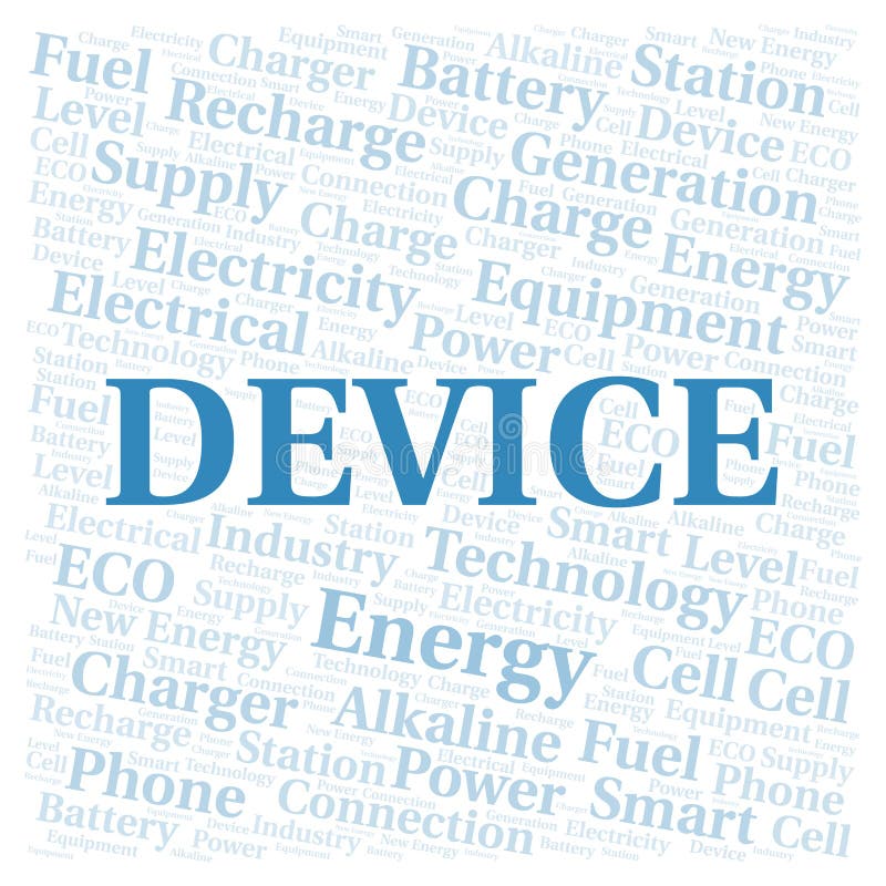 Device Typography Word Cloud Create with the Text only. Stock ...