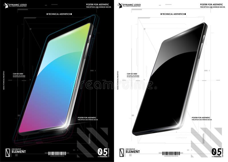 Device UI/UX Mockup for Presentation Template. Modern Smartphone Poster ...