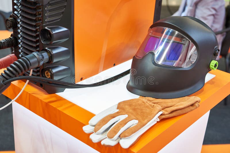 Device for Welding, Gloves and Protective Mask Stock Photo - Image of ...