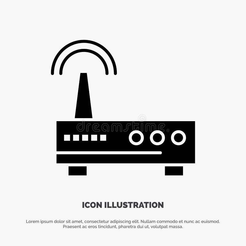 Device, Wifi, Signal, Education Solid Black Glyph Icon Stock Vector ...