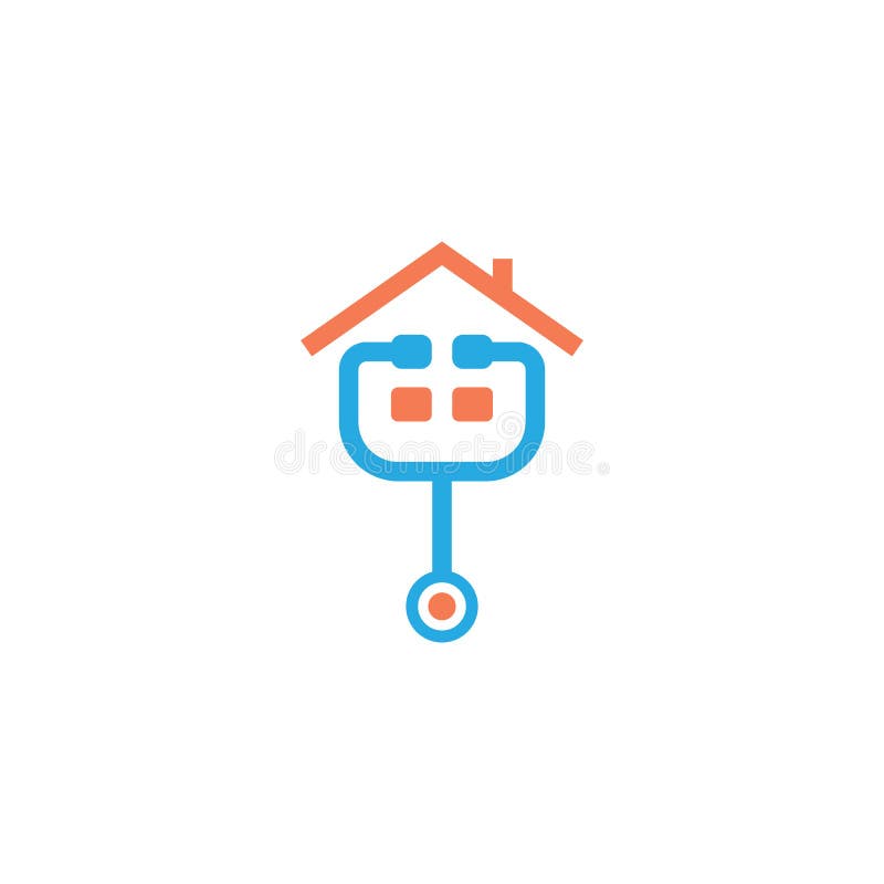 Doctor`s House Logo Vector Blue Orange Color Stock Vector ...