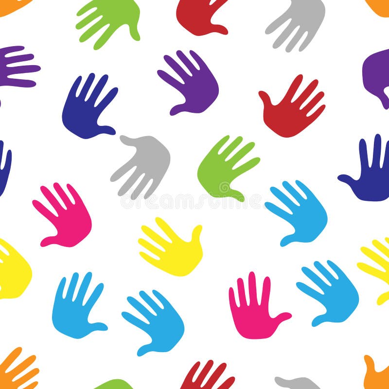 Abstract Hand Colorful Background Seamless Pattern Vector Stock Vector ...