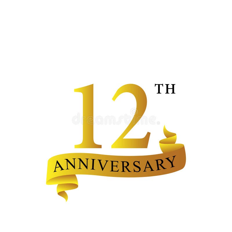 12th Anniversary Vector Logo Illustration. 12 Years Anniversary ...