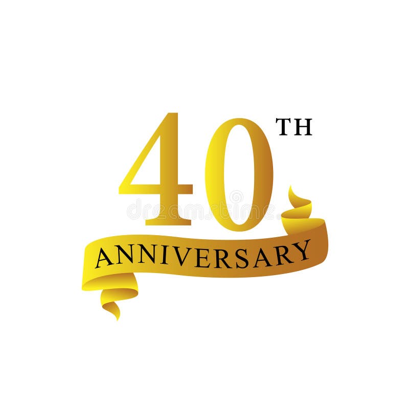 40th Years Anniversary Celebration Emblem. Anniversary Elegance Silver ...