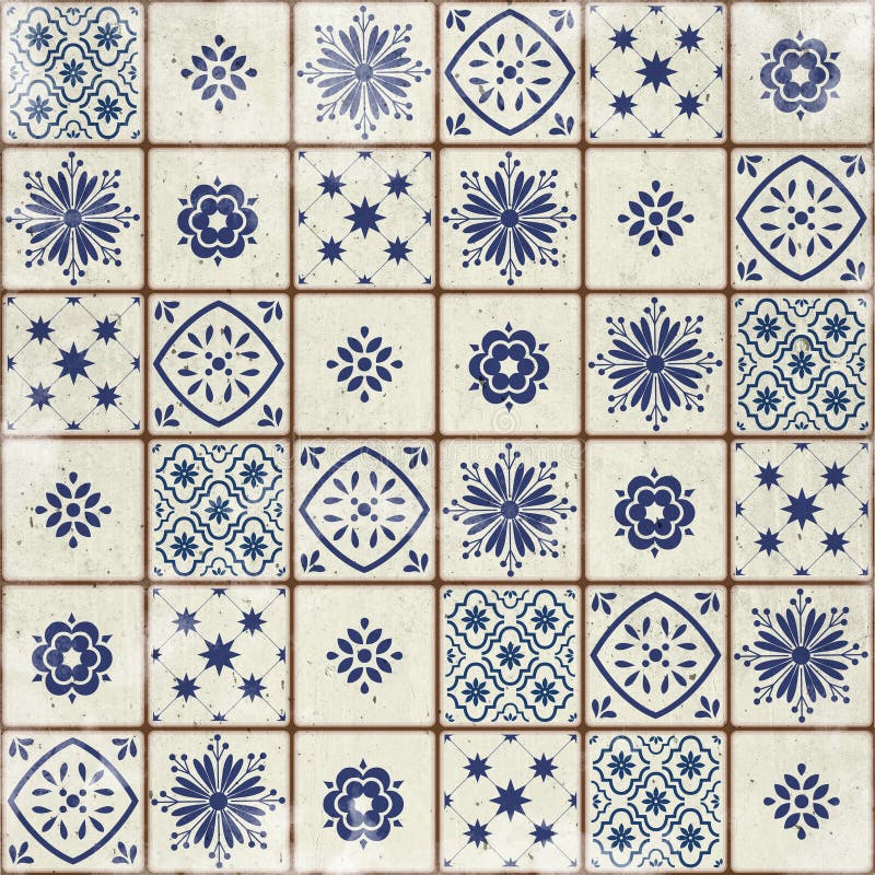 Blue Portuguese Tiles Pattern - Azulejos Fashion Interior Design Tiles ...