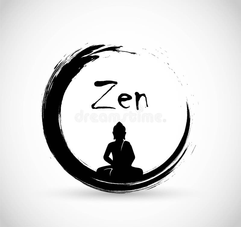 Zen Circle and Buddha Illustration Stock Vector - Illustration of ...