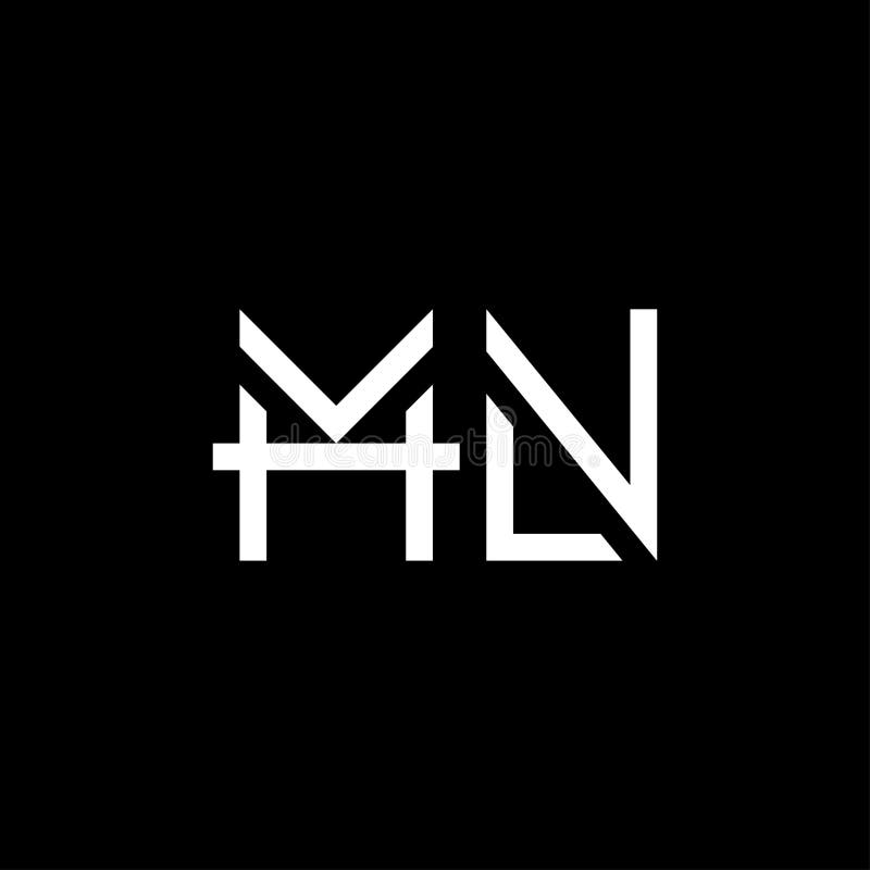 Initial Letter KLMN Logo Vector Black Color Stock Vector - Illustration ...