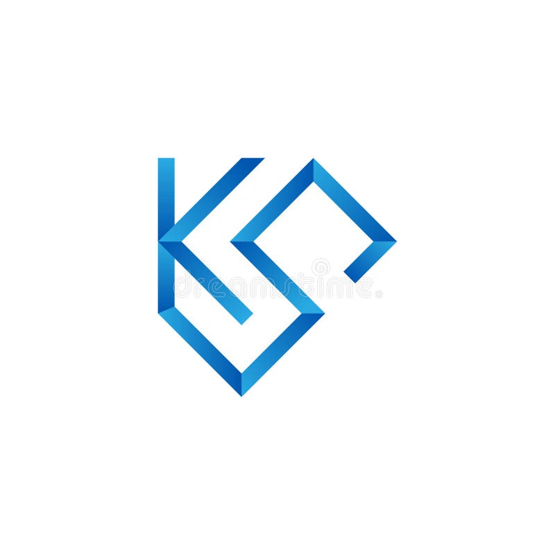 Initial Letter KS Logo Vector Blue Color Stock Vector - Illustration of ...