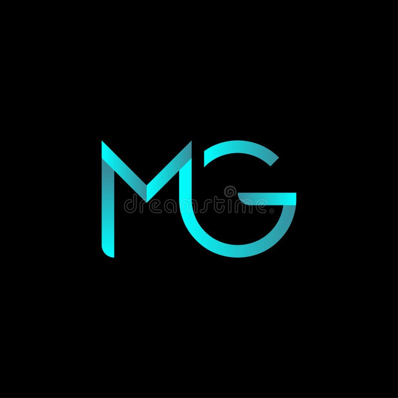 Initial Letter MG Logo Vector Blue Gradient Color Stock Vector ...