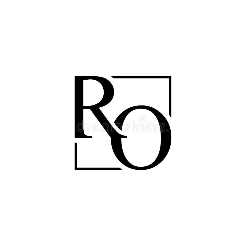 Initial Letter RO Square Logo Vector Black Color Stock Vector ...