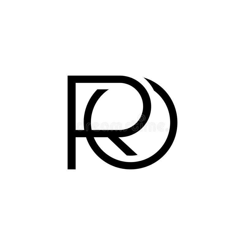 Initial Letter RO Circle Logo Vector Black Color Stock Vector ...