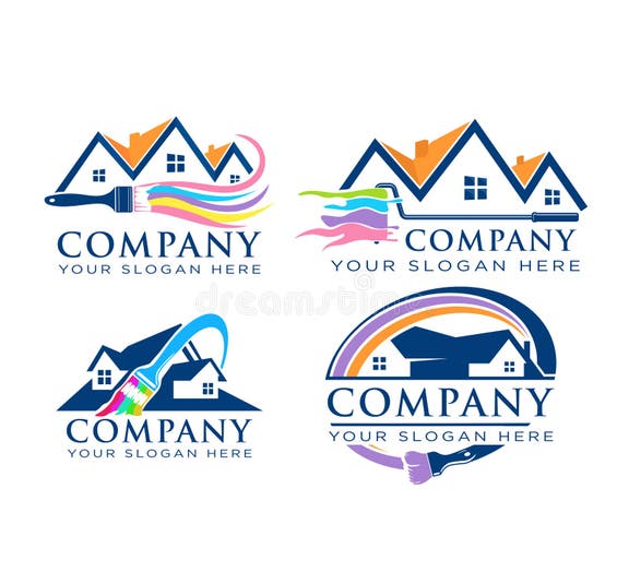Modern Creative Home Paint Pro Logo Stock Illustration - Illustration ...