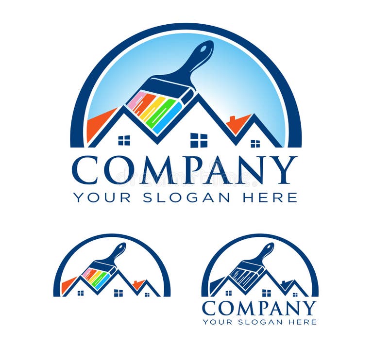 Modern Creative Home Paint Pro Logo Stock Illustration - Illustration ...
