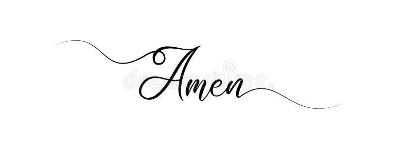 Amen Letter Calligraphy Banner Black Color Stock Vector - Illustration ...