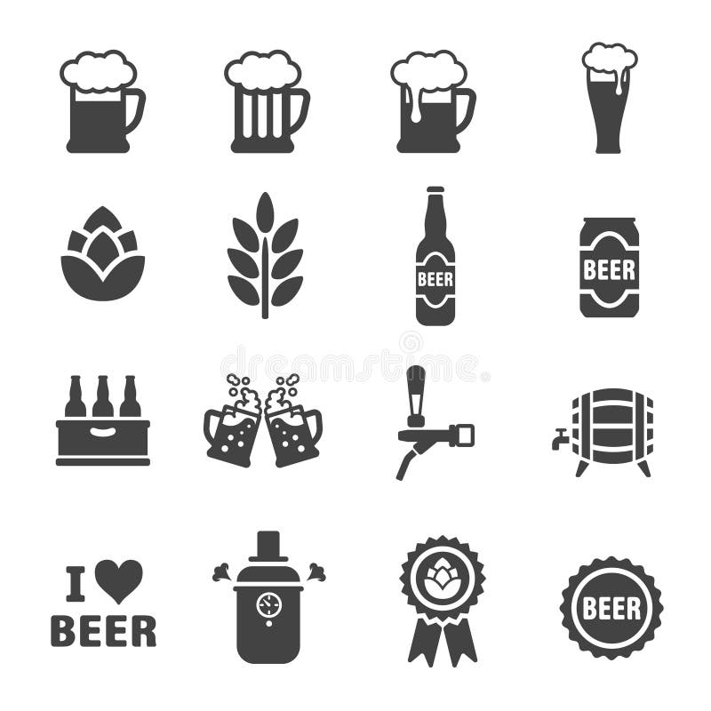 Beer icon chalkboard set stock vector. Illustration of alcohol - 39691513